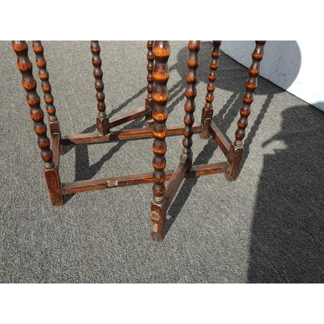 Antique Barley Twist Drop Leaf Side Table ~ French Country | Chairish