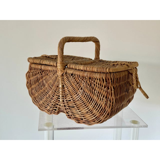 1960s French Double Sided Gathering Basket | Chairish