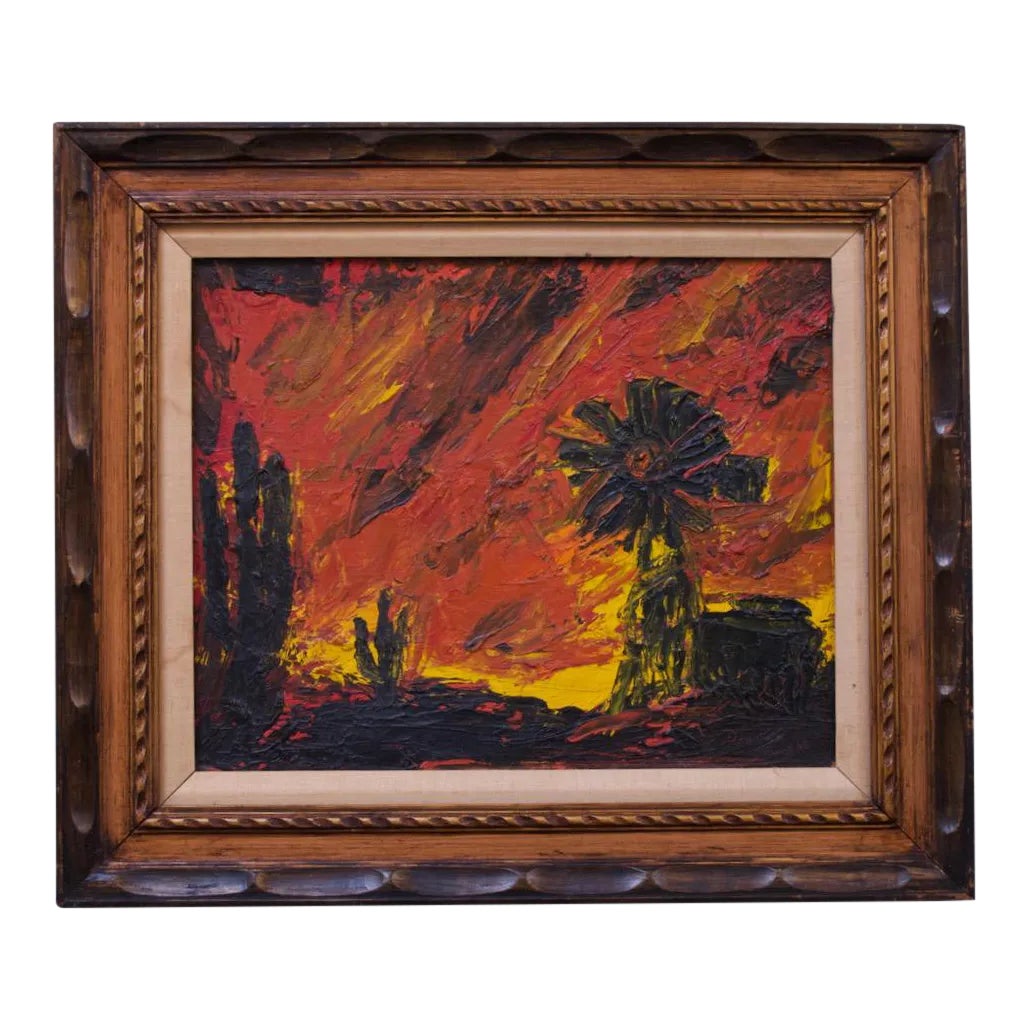1968 Dorothy Funk "Windmill" Oil on Canvas | Chairish