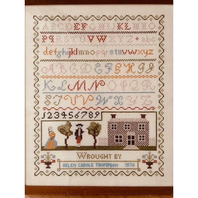 Vintage Signed 1976 American Sampler | Chairish