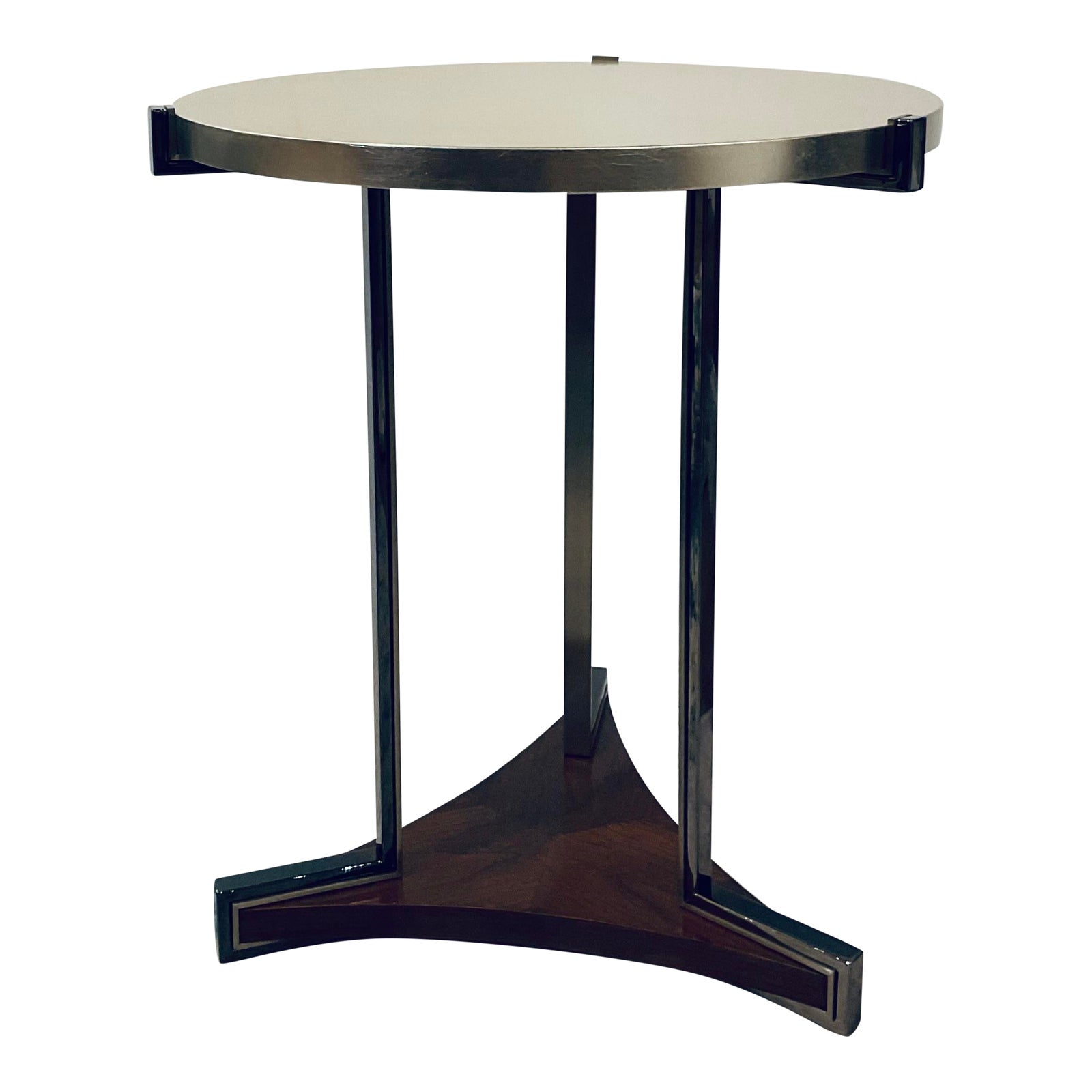 Caracole Modern Silver Leaf Key Element Side Table | Chairish