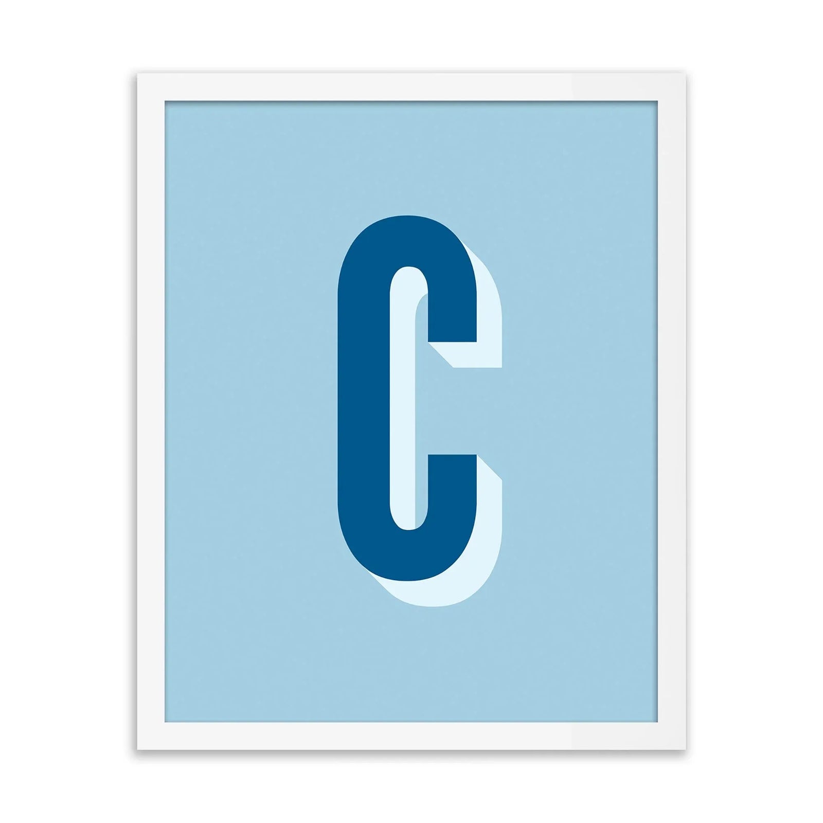 Alphabet Series in Blue, Letter C by Pencil & Paper in White Frame, XS ...