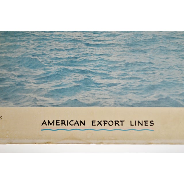 Vintage American Export Lines Ss Constitution Nautical Poster on Board ...