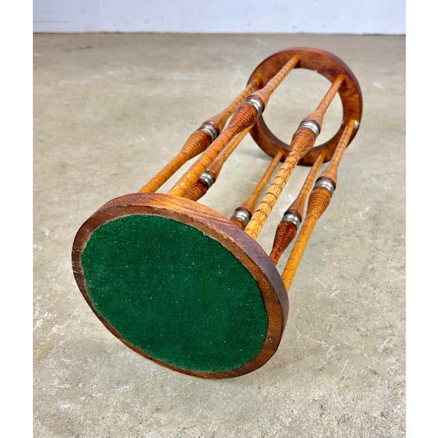 Vintage Mid Century Hand Crafted Turned Wood and Metal Umbrella / Cane ...