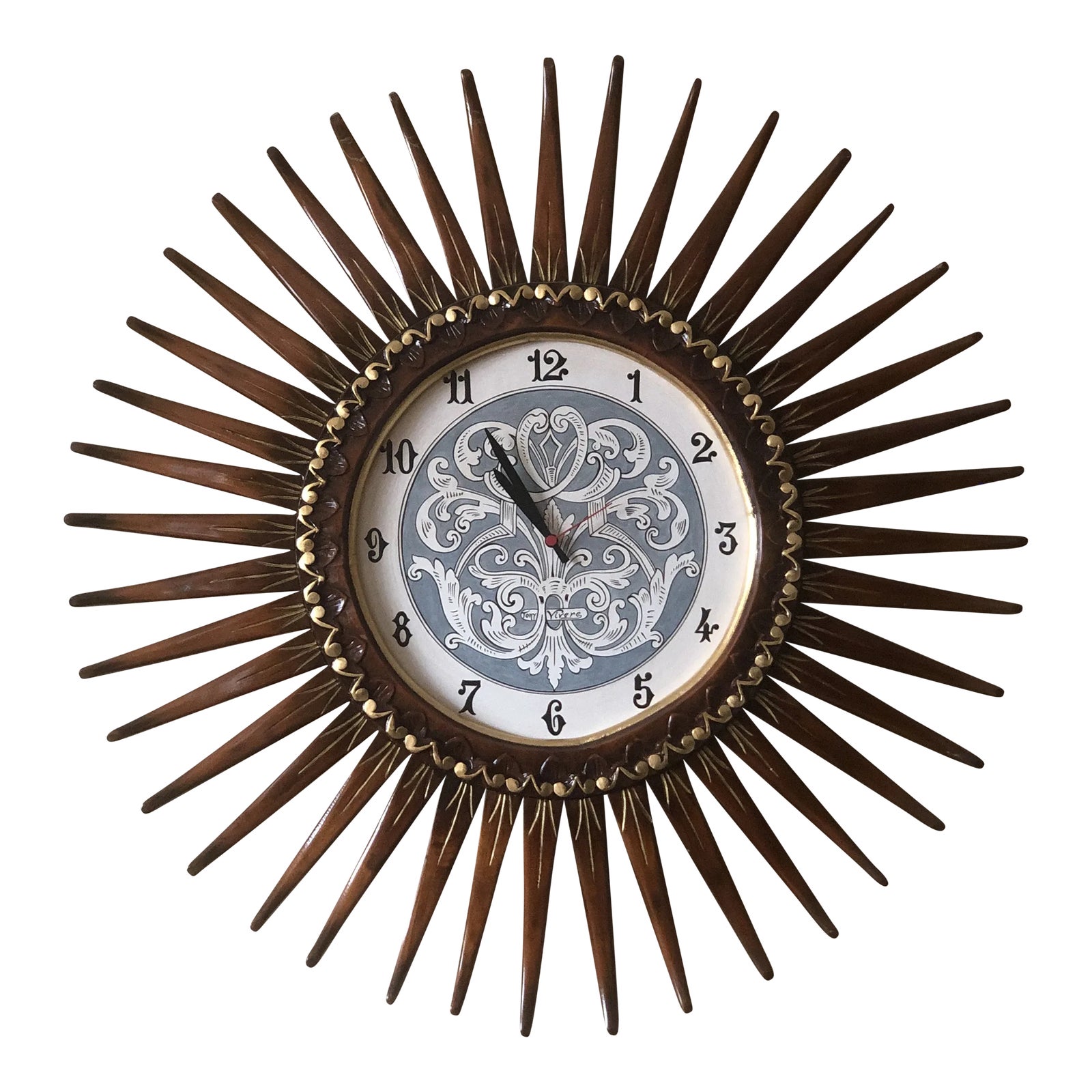 1990s "Sunbeam" Maple Wood Clock | Chairish