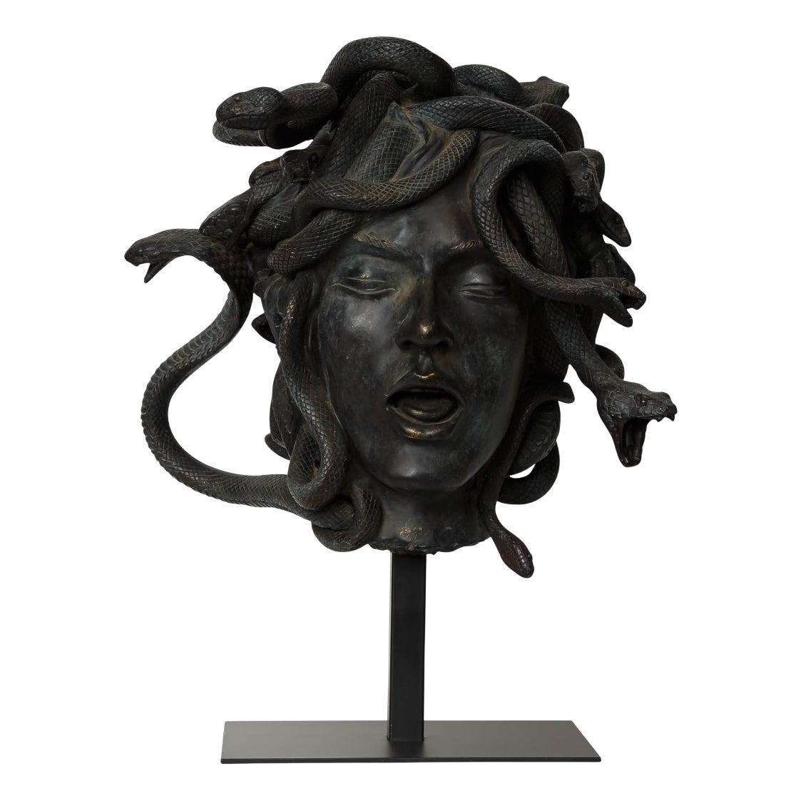 Female Medusa Bust on Stand from Pure White Lines | Chairish