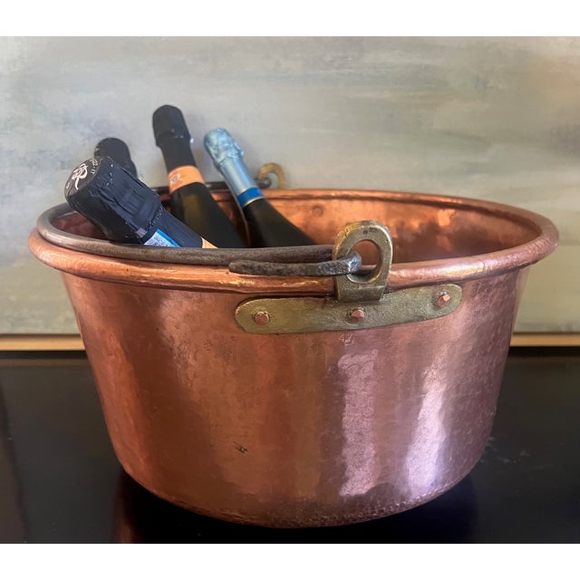Extra Large French Copper Cauldron With Iron Handle, C. 19th Century ...