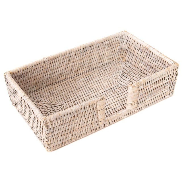 Artifacts Rattan Guest Towel - Rectangular Napkin Holder with Cutout in ...