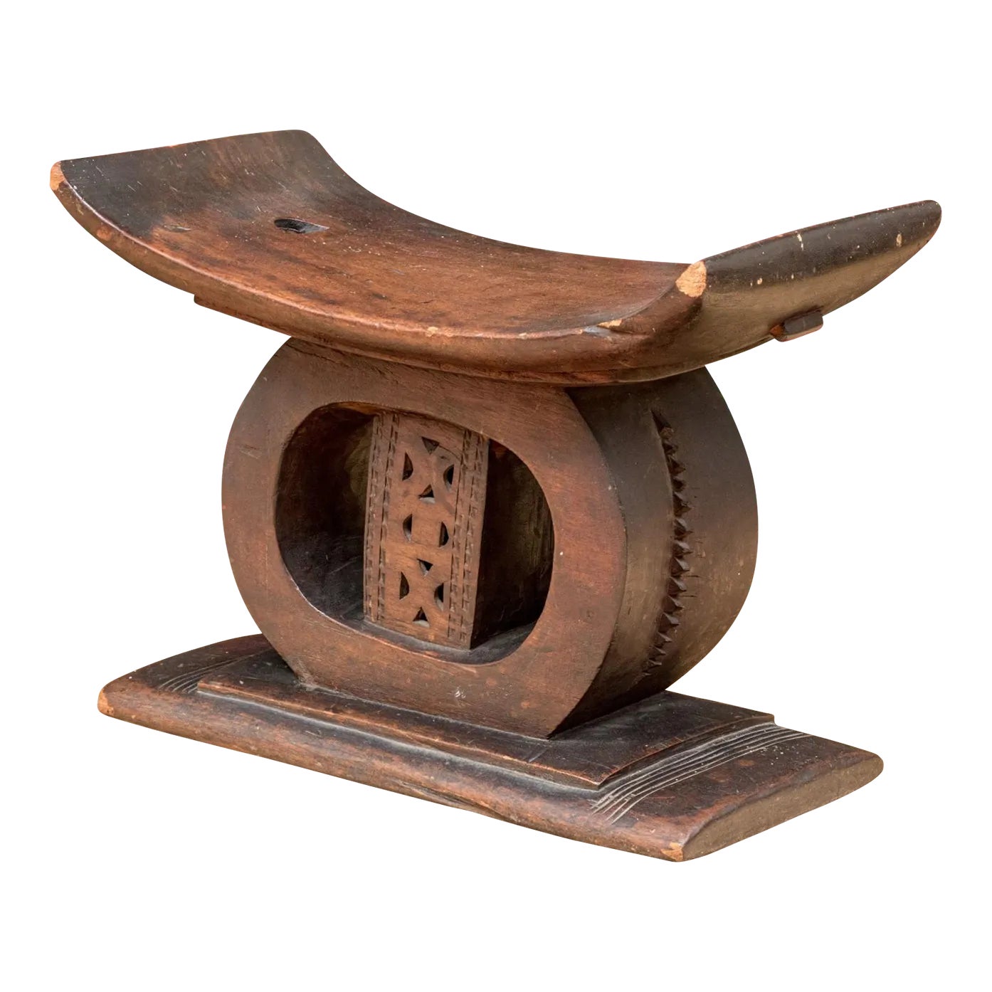 Mid 20th Century Vintage Tribal African Asante Stool | Chairish
