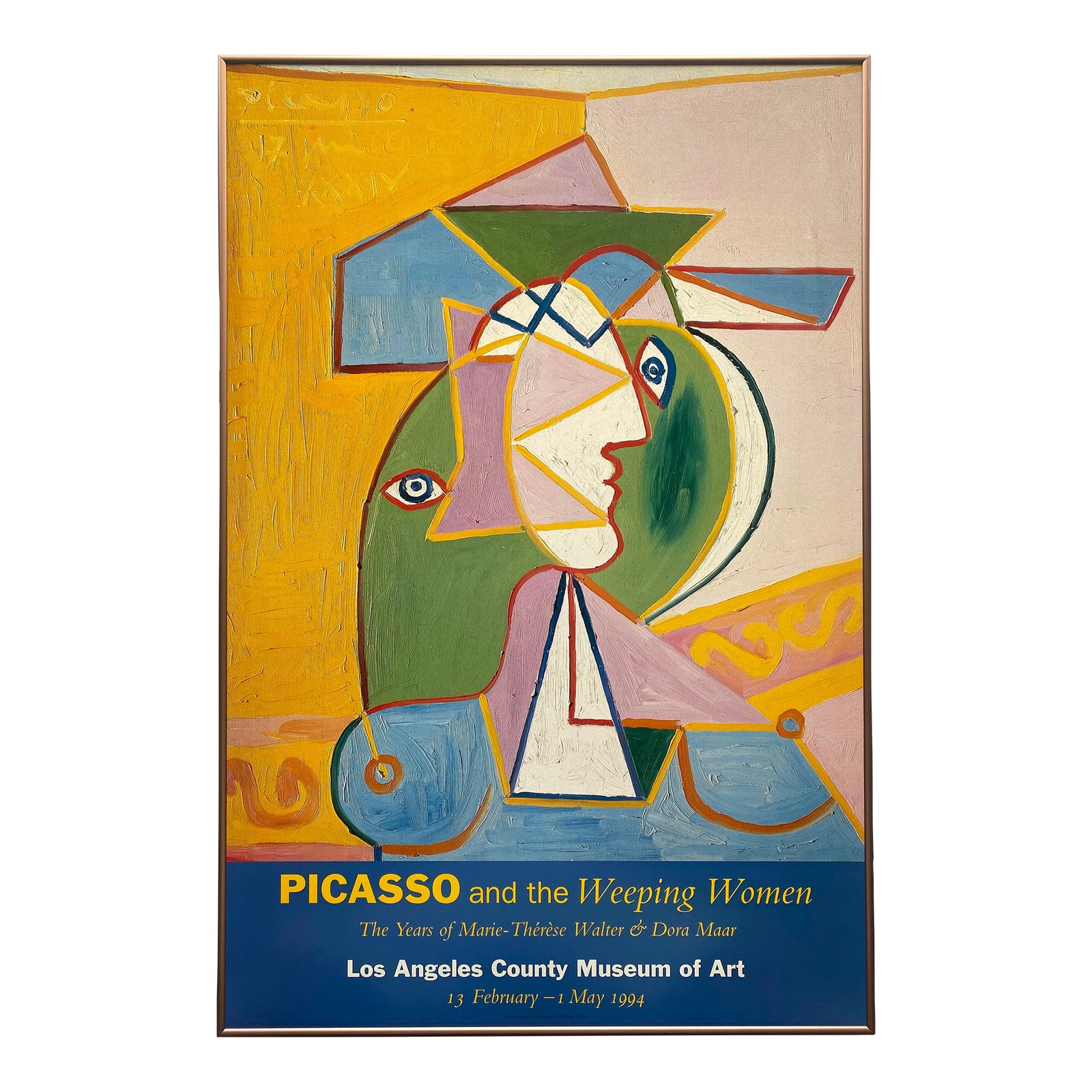 Pablo Picasso Vintage 1994 Cubist Lithograph Print Framed Large Museum ...