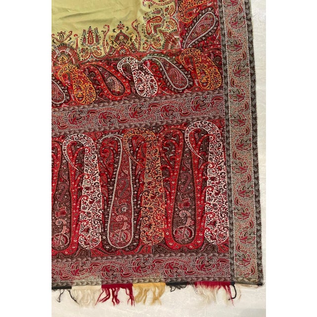 Mid 19th Century Antique Kashmiri Shawl Throw | Chairish