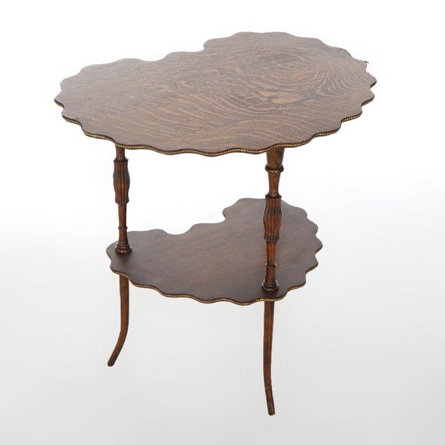 Antique Oak Two-Tier Stylized Painter Palette Shaped Side Table Circa ...