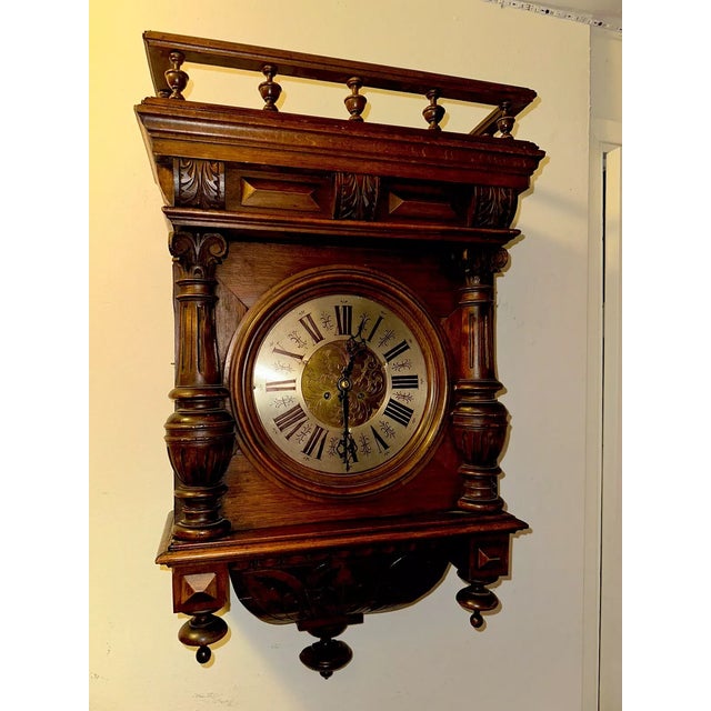 19th Century Baroque Style German Wall Clock | Chairish