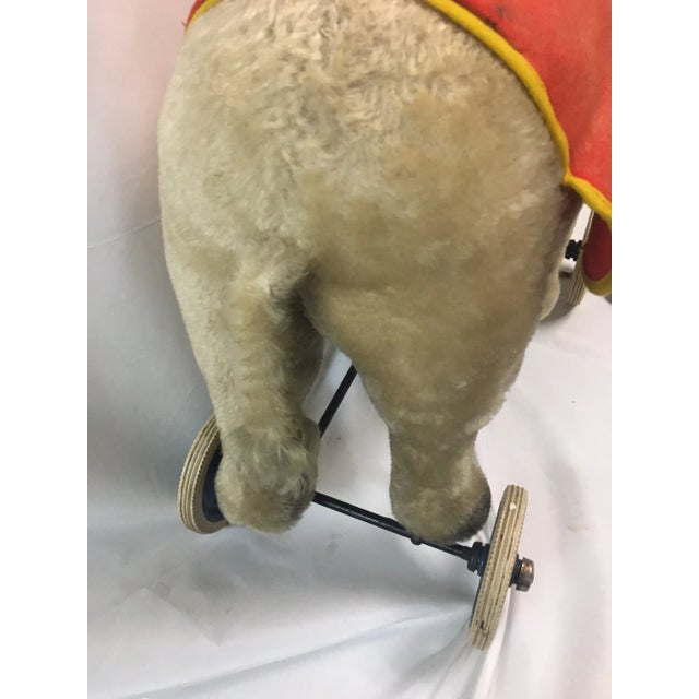 Steiff Riding Elephant on Wheels With Growler and Felt Saddle | Chairish