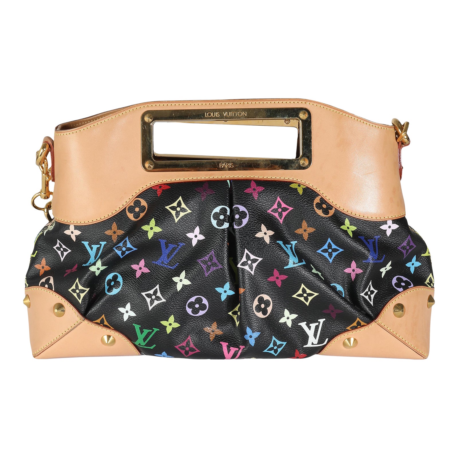 Louis Vuitton X Takashi Murakami Black Multicolor Monogram Canvas Judy ...