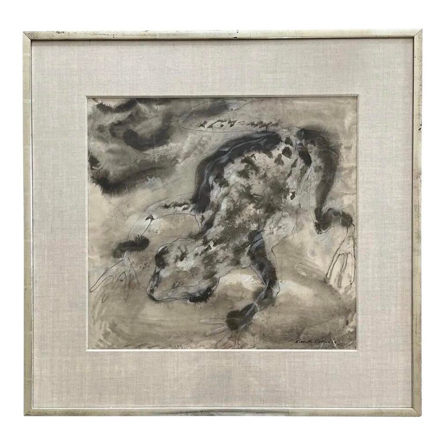 Kenneth Callahan Frog Mid 20th Century Abstract Ink Drawing on Paper ...