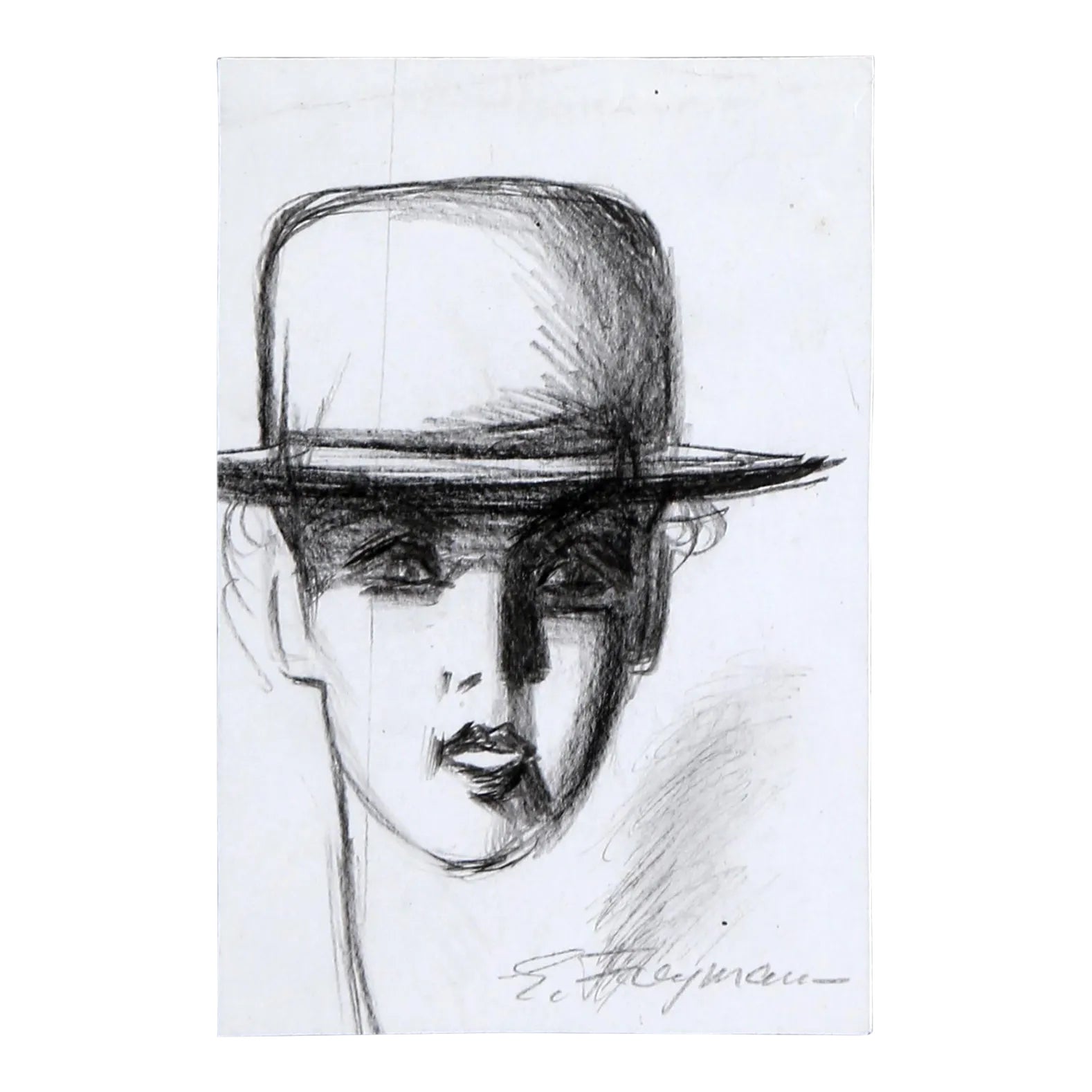 Woman in Pencil, Erik Freyman Pencil on Paper, Signed | Chairish