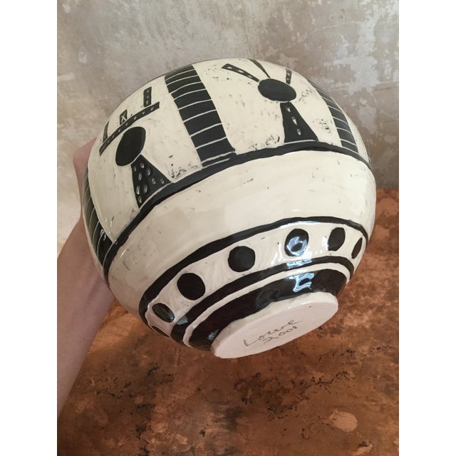 Jane Lowe Studio Pottery African Style Lidded Coil Pot | Chairish