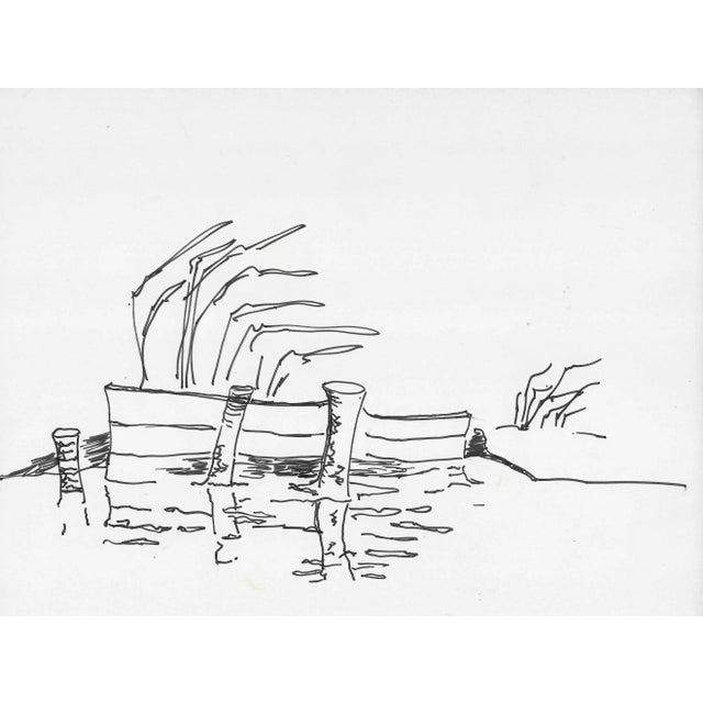 1967 Alexandra Merker Hackensack River Drawing | Chairish