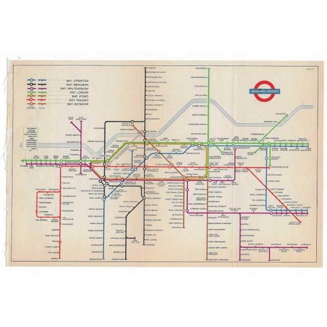 Vintage London Underground Map | Chairish