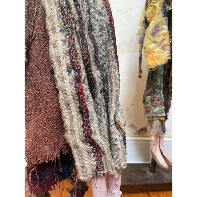 Handmade Textile Cubist Folk Art Puppet Sculptures | Chairish