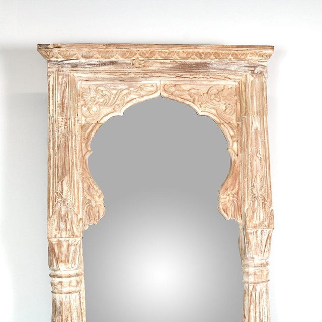Antique Indian Teakwood Window Frame + Mirror | Chairish