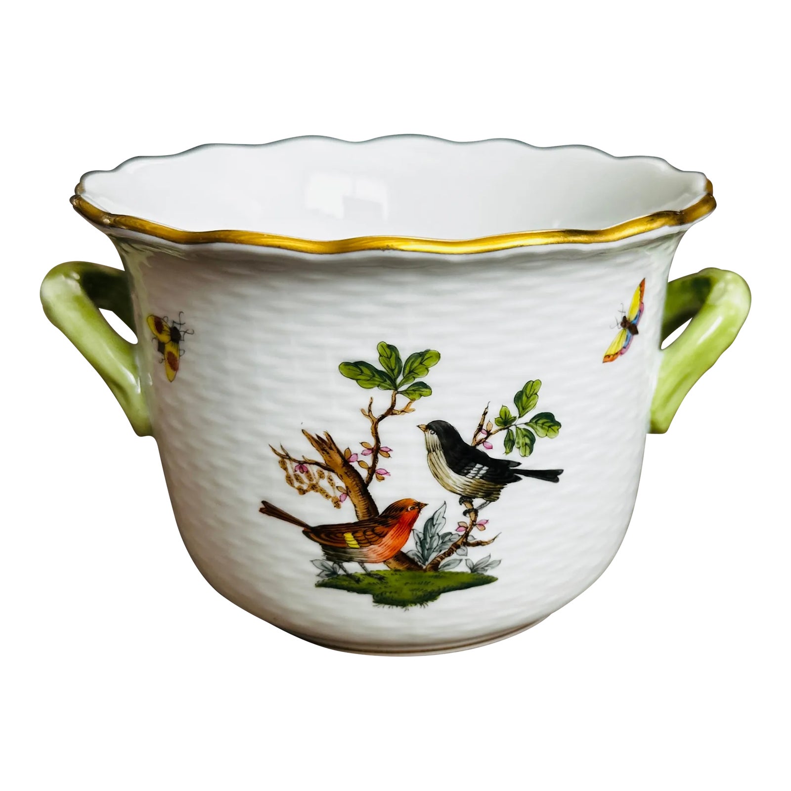 Herend Porcelain Rothschild Bird Cachepot | Chairish
