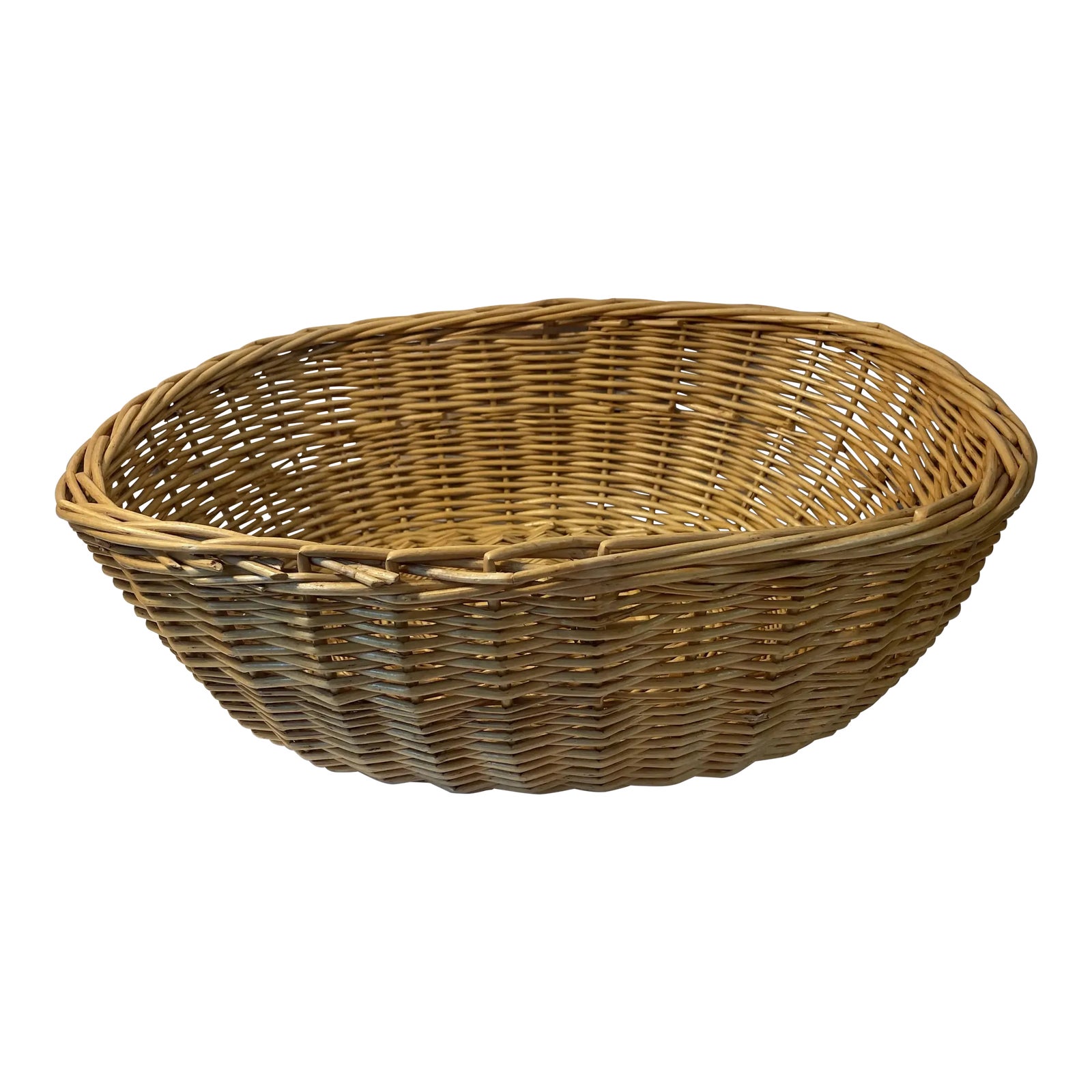 Vintage Woven Wicker Basket | Chairish