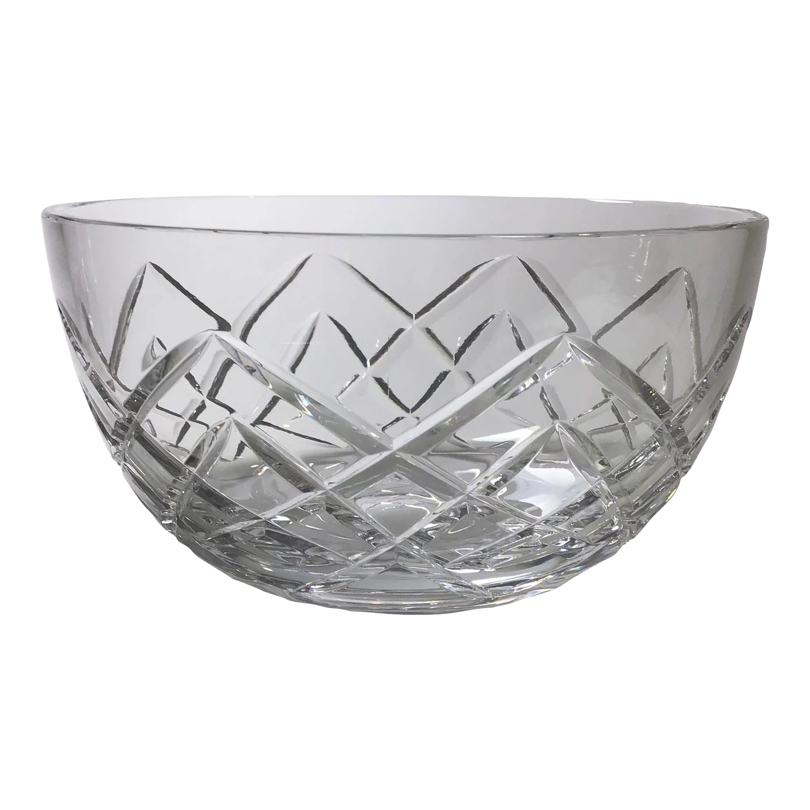 2000s Swiss Crystal Company Cut Crystal Bowl | Chairish