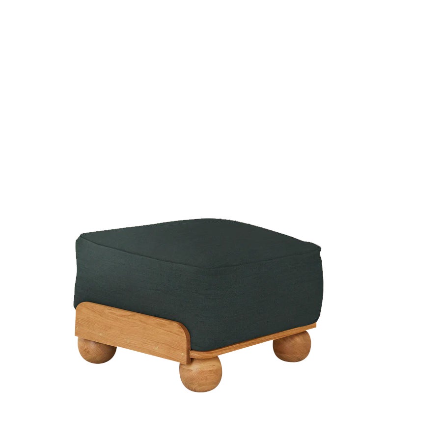 Cove Footstool in Slate Linen by Fred Rigby Studio | Chairish