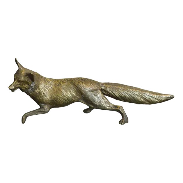 Cantilevered Brass Fox, 1970s | Chairish
