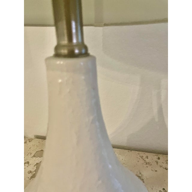 Textured Ceramic Tear Drop Shaped Table Lamp, White | Chairish
