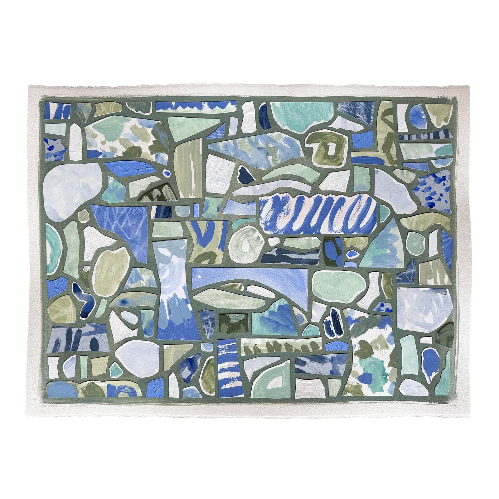 "Collected No.20, Seaglass" Collage on Paper | Chairish