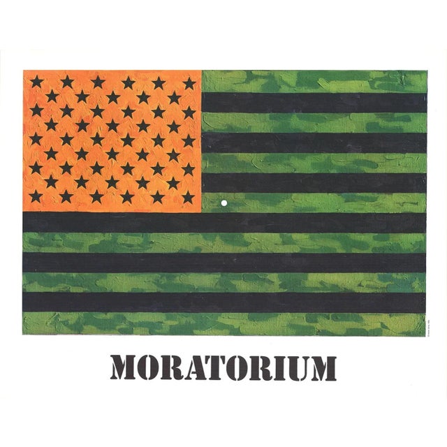 1969 Jasper Johns Moratorium Lithograph Poster | Chairish