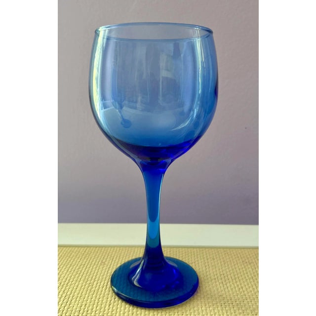 Late 20th Century Libbey Cobalt Blue Stemmed Glasses - Set of 8 | Chairish