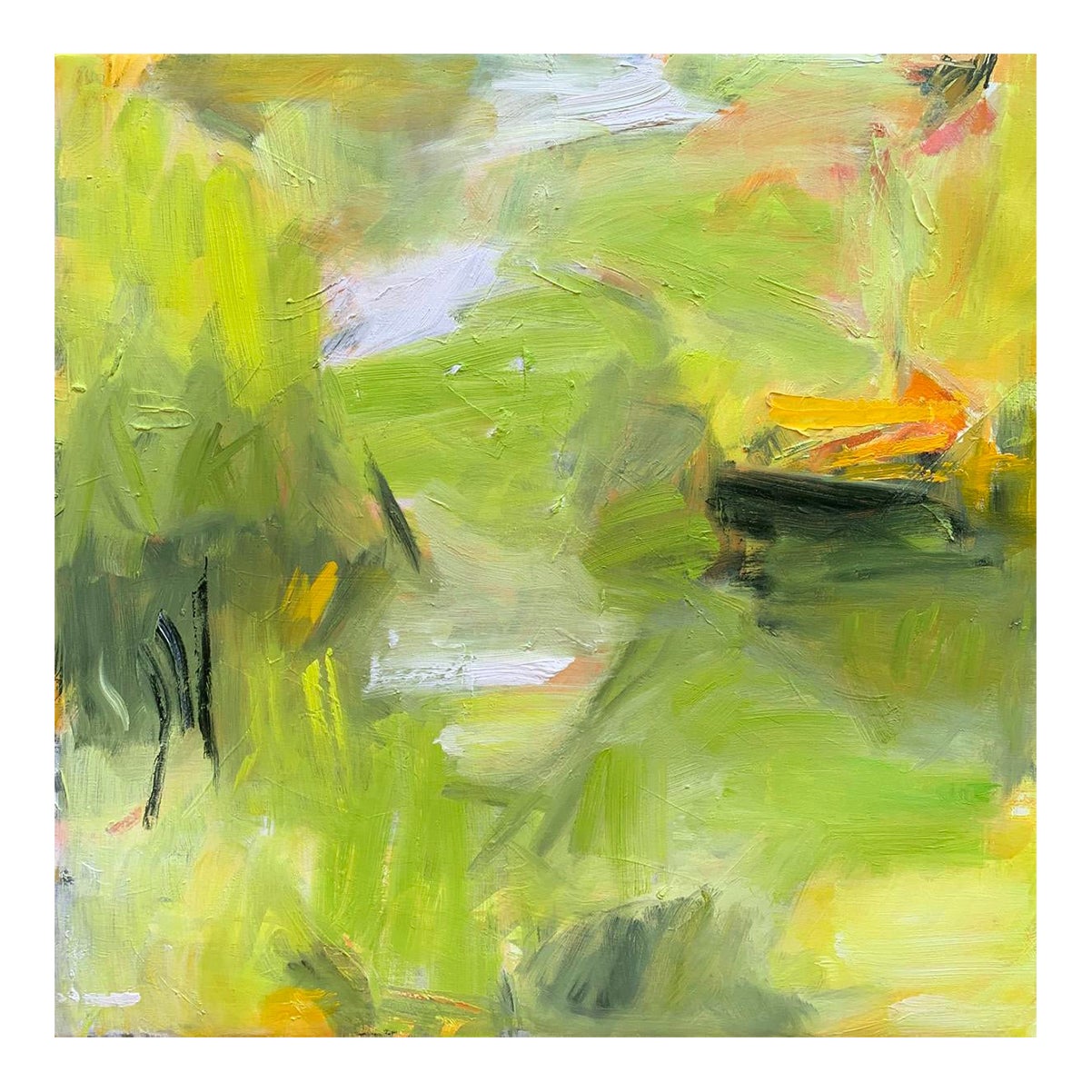 "Marigolds" by Trixie Pitts Abstract Expressionist Oil Painting | Chairish