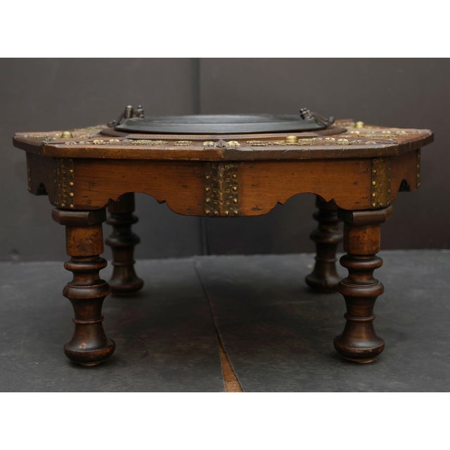 Spanish Brazier Warming Table of Brass-Bound Walnut | Chairish
