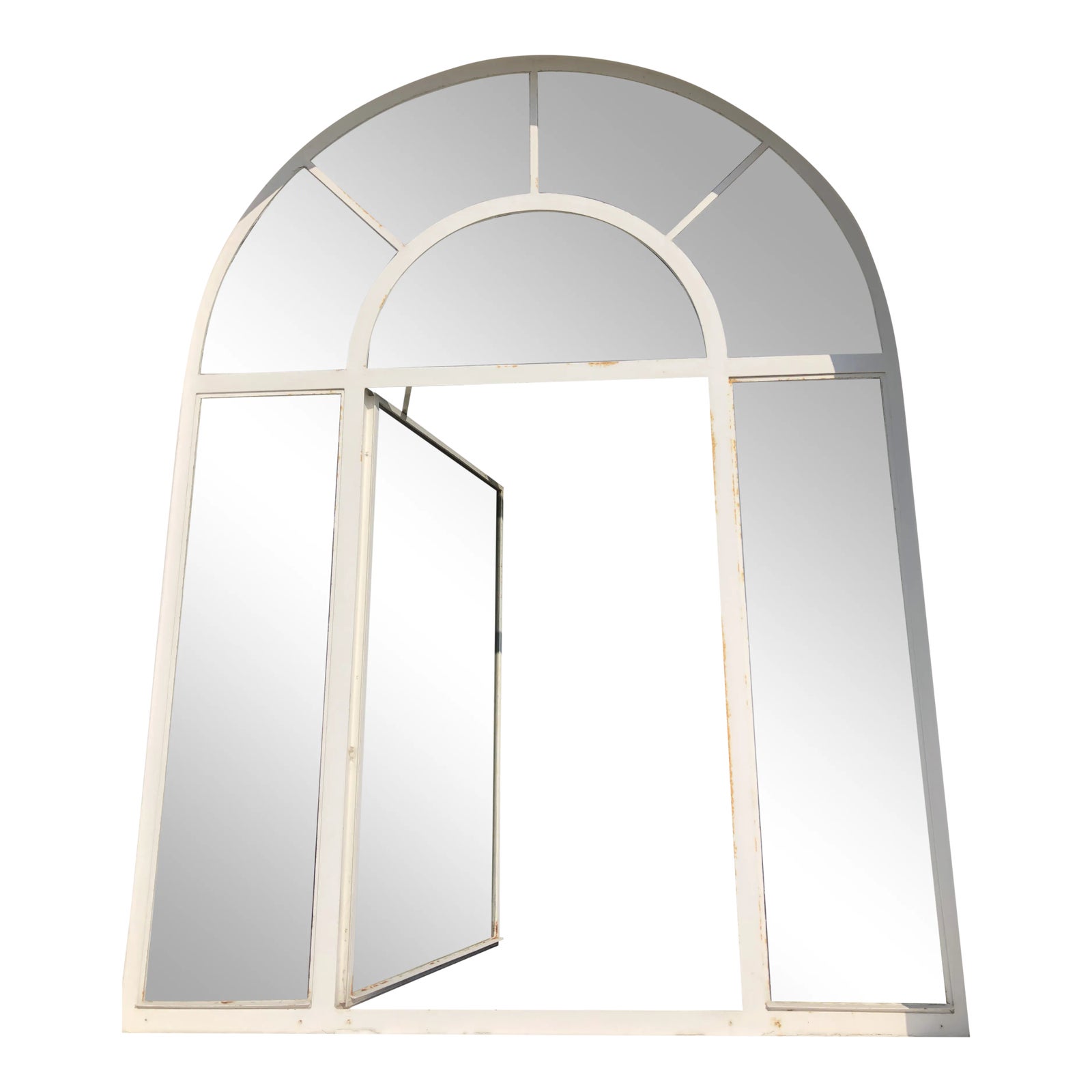 1920s Metal Case Arched Window With Bronze Hardware | Chairish