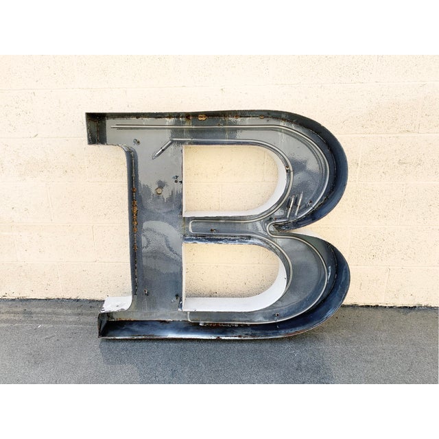 Jumbo Mid Century Channel Letter B Architectural Salvage Wall Sign ...