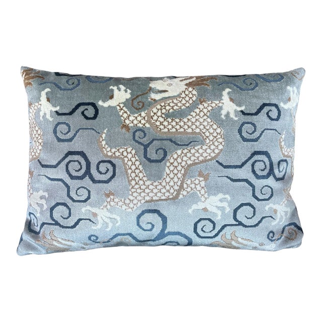 Celestial Bixi Dragon Cut Velvet Schumacher Pillow 16x24 Chairish