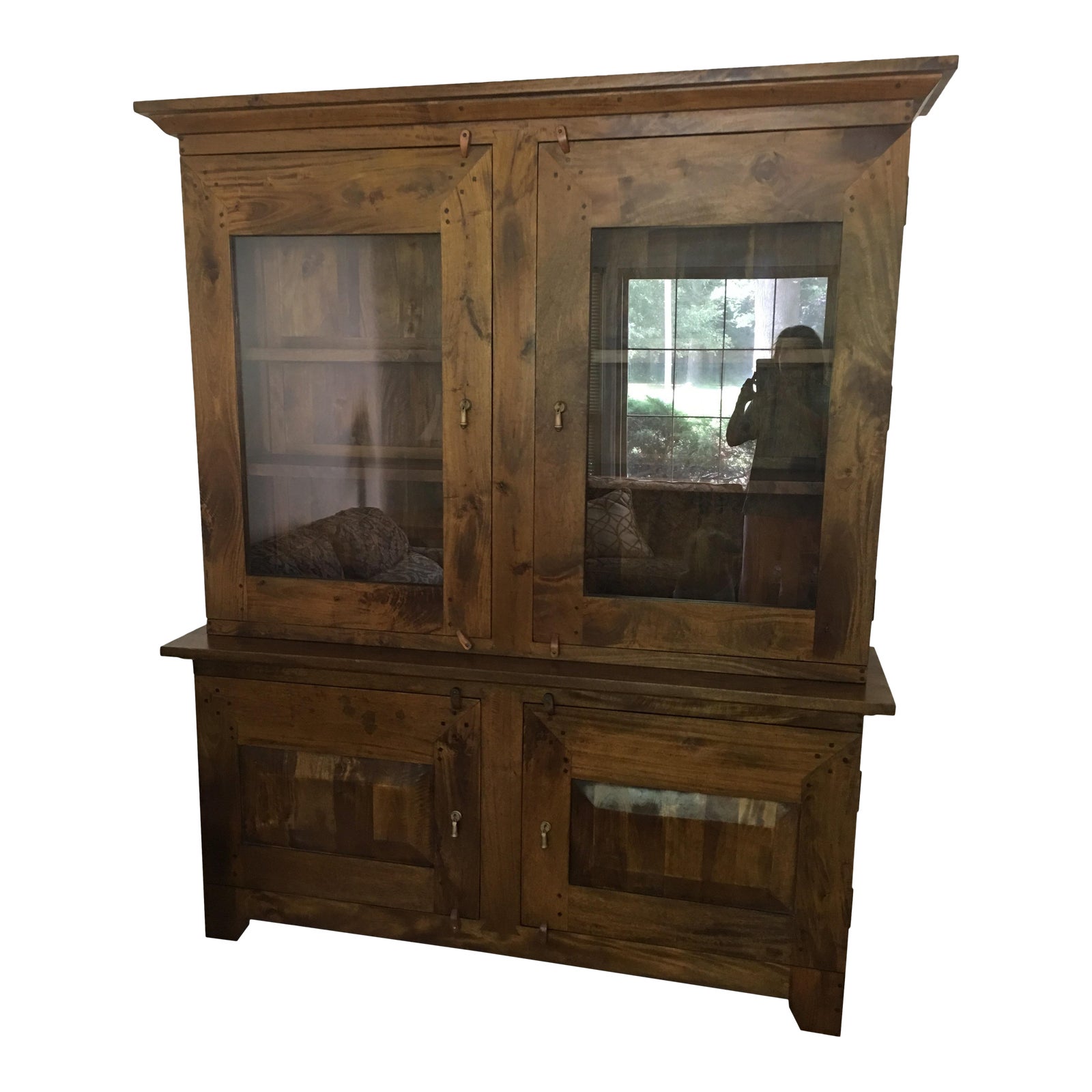 Crate & Barrel Honey Basque Buffet and Hutch | Chairish