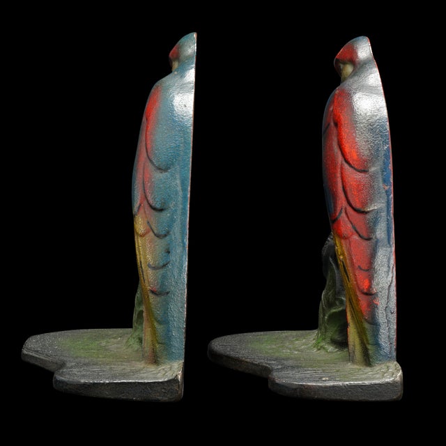 1920’s Cast Iron Parrot Bookends - a Pair | Chairish