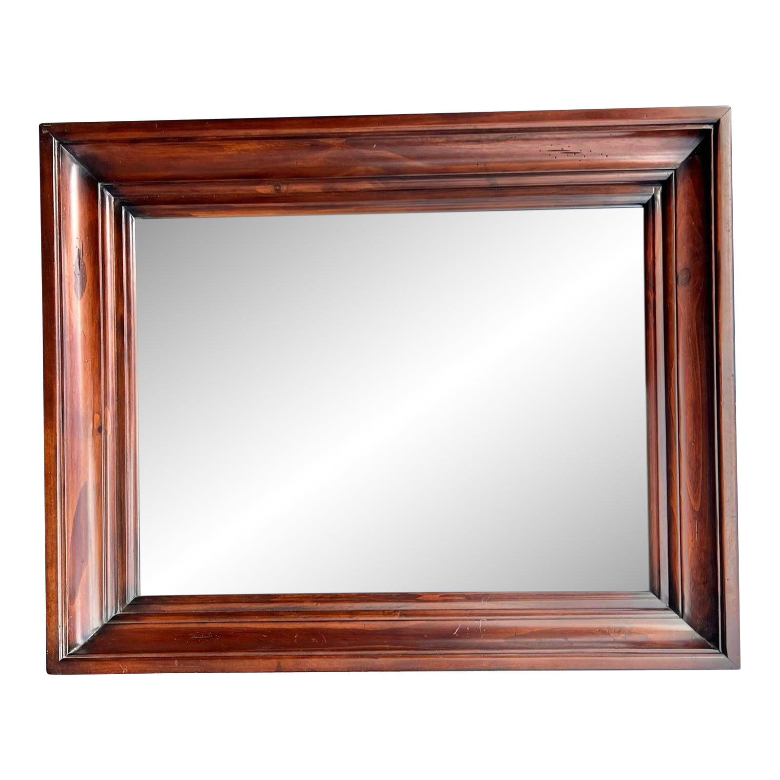 Vintage Wood Wall Mirror | Chairish
