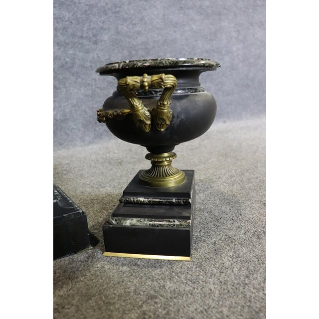 Beautiful Quality Marble and Bronze Signed Three Piece 1920s Era Clock ...