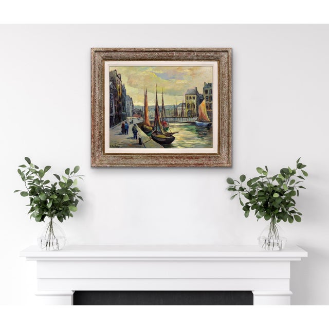 Fred Pailhes 1902 - 1991. French. Promenade Le Havre Harbour. 1950s Oil ...