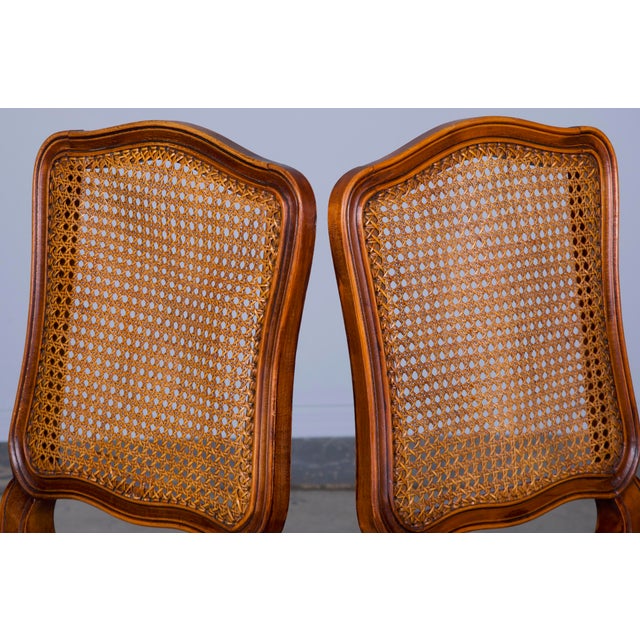 Antique French Louis XV Style Provincial Cherry Wood Cane Dining Chairs ...