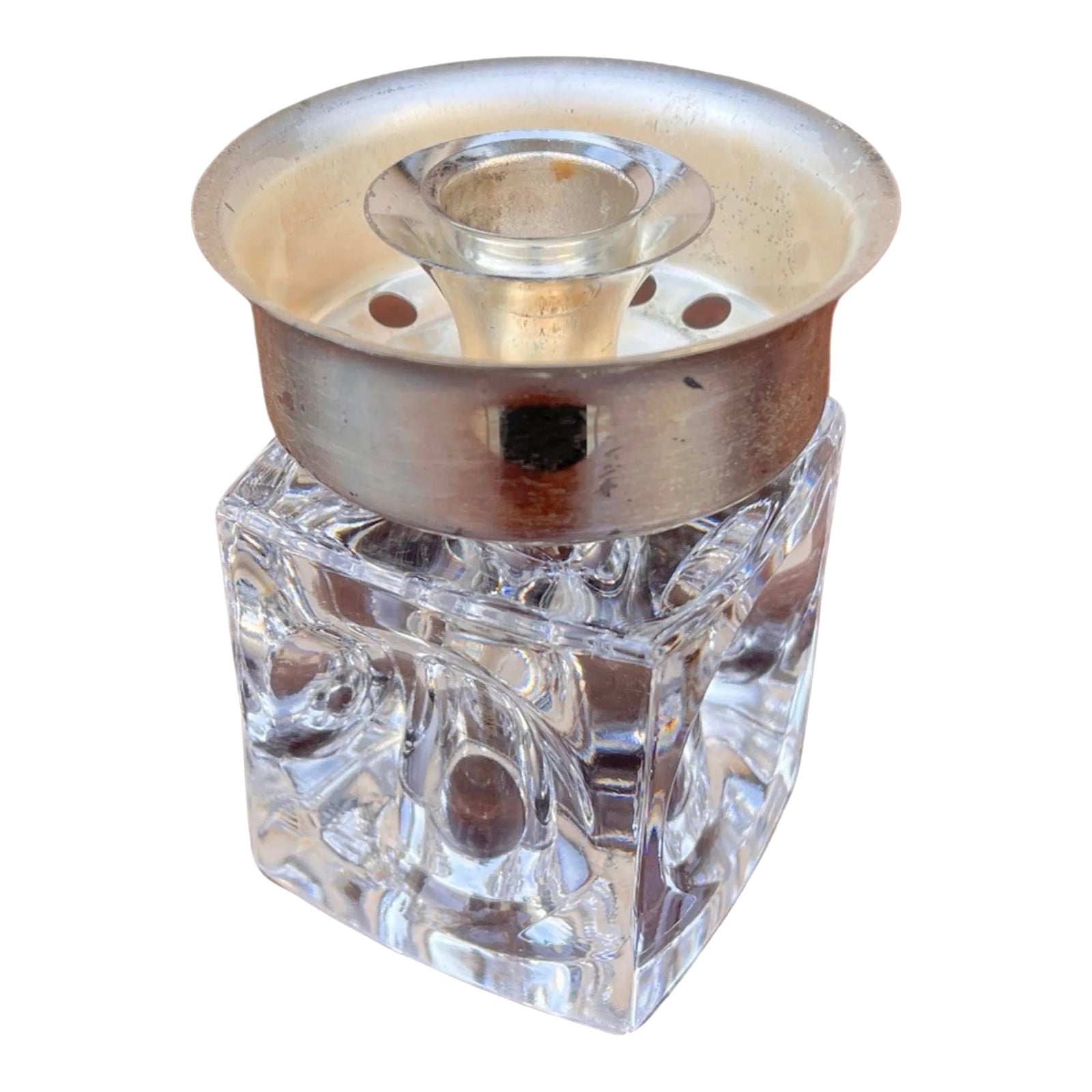 Plated Crystal Candlestick, Peill & Putzler, Germany, 1970s. | Chairish