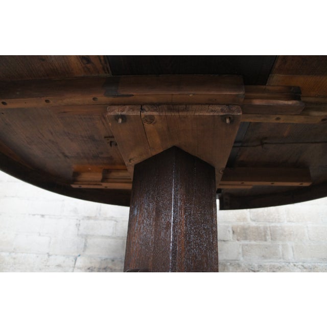 Late 19th Century Antique Mission Style Round Extendable Oak Pedestal ...