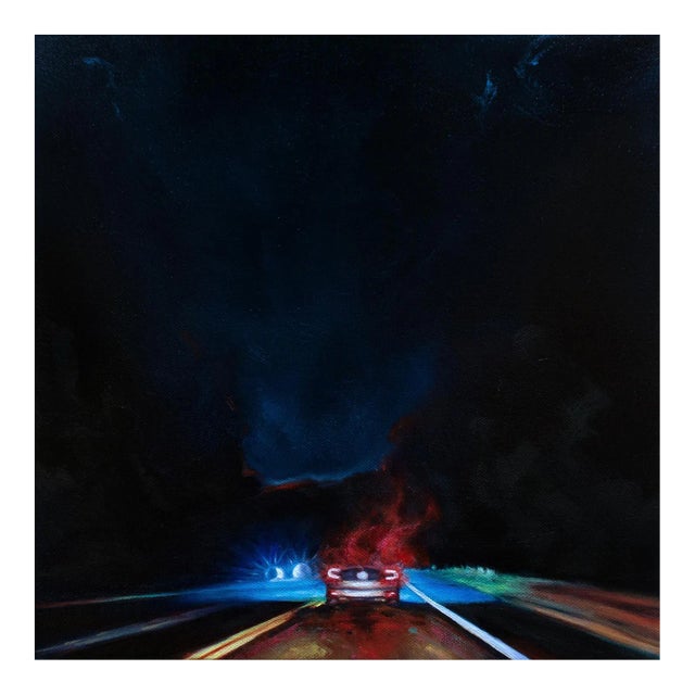 Night Tripper Palisades No.3, Road Landscape Painting by Edie Nadelhaft ...