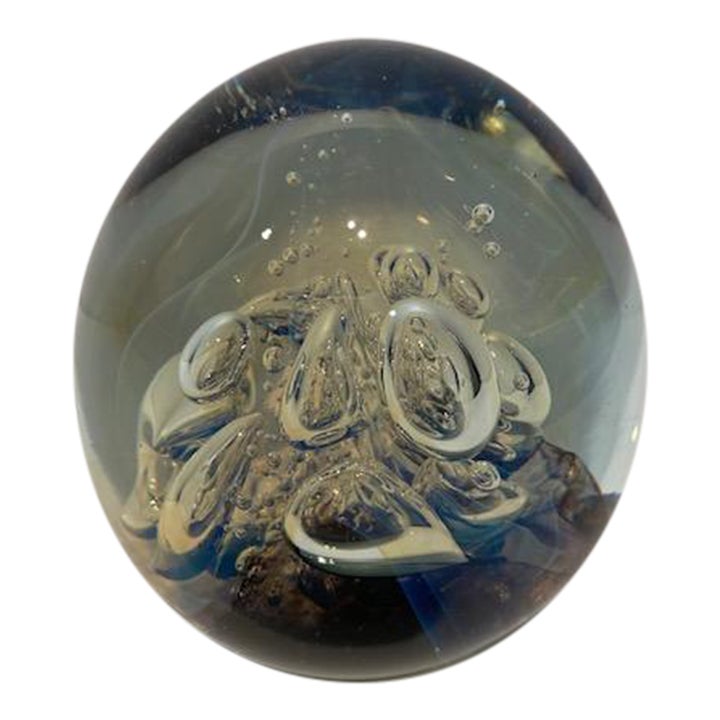 1980s Robert Eickholt Signed Art Glass Paperweight | Chairish